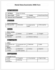 10 Common Forms Used for Mental Health Assessment | Download
