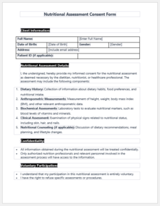 Assessment Consent Form Templates for Word | Download Files