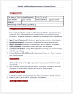 Assessment Consent Form Templates for Word | Download Files