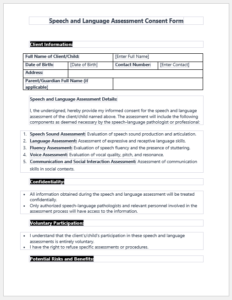 Assessment Consent Form Templates for Word | Download Files