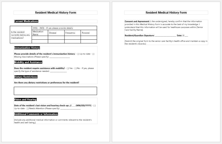 10 Forms Used by Old Age Homes or Senior Care Facilities
