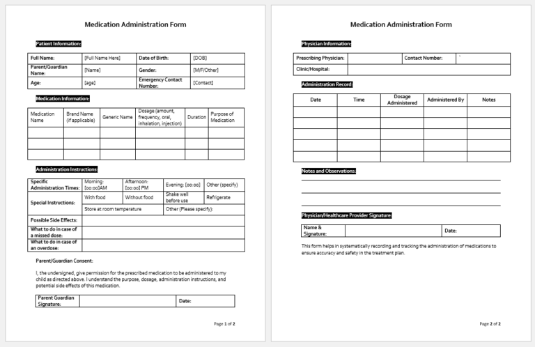 500+ Medical Forms for MS Word | Printable Medical Forms, Letters & Sheets